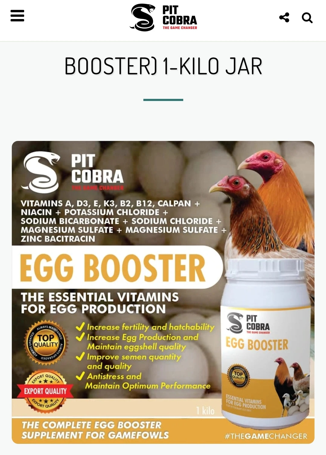 PRO-EGG WSP (EGG BOOSTER) 1-KILO JAR – Atlantic Coast Merchandising and ...